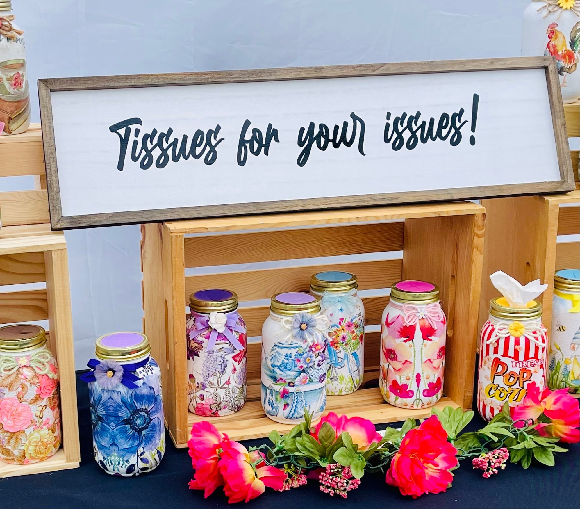 Hand decorated tissue holders – Born2SparkleCreations